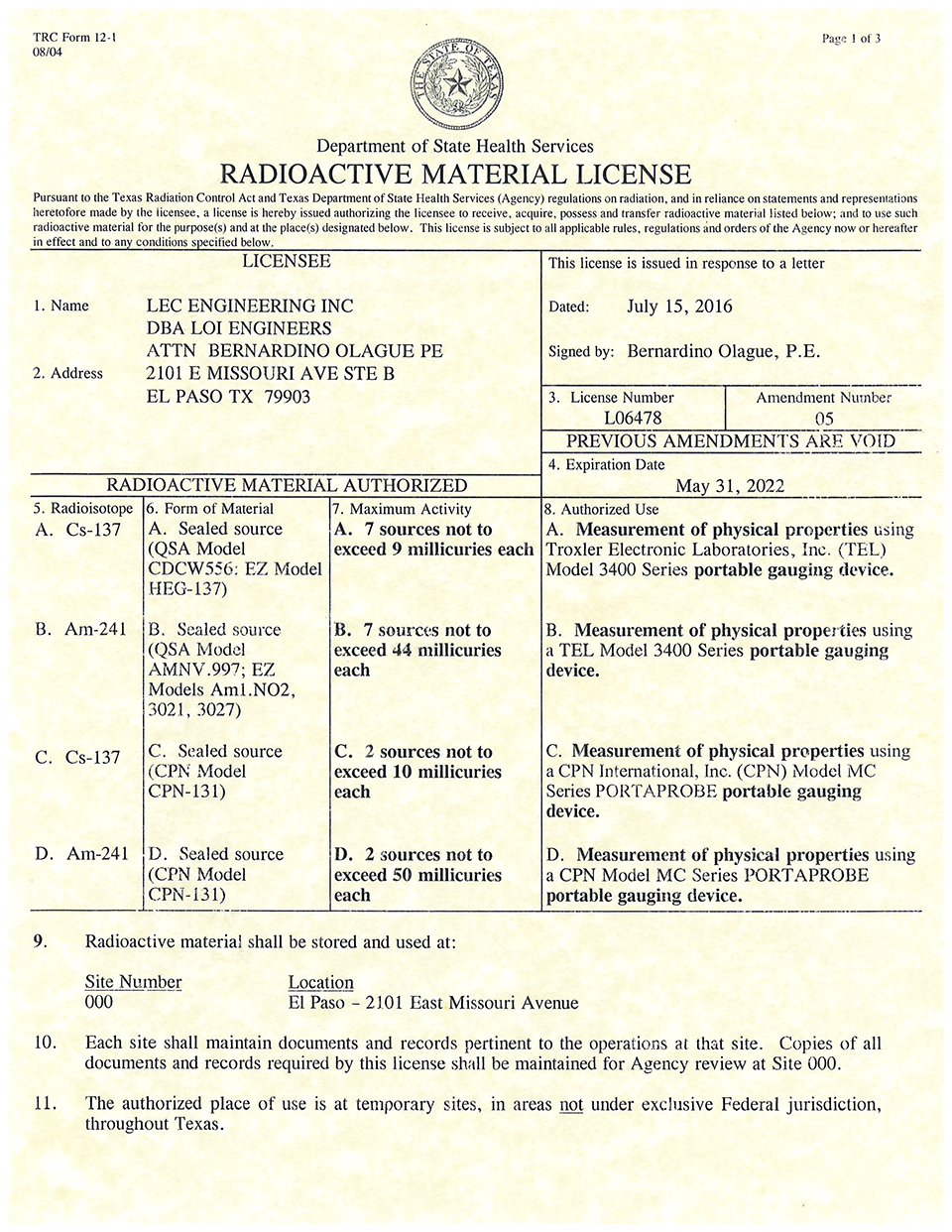 LOI Engineers - Certifications